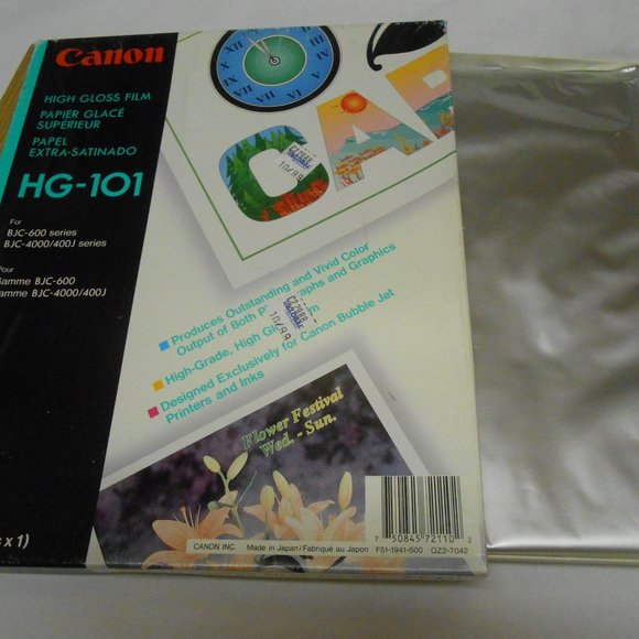 Canon | Office | New Canon High Gloss Film Hg1 Sheets 85 X 11 Inches ...